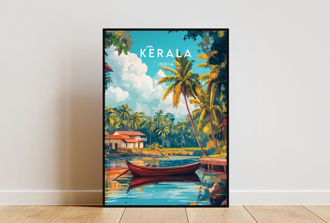 Kerala Travel Print - India, Kerala Poster, India Poster, Travel Wall ...
