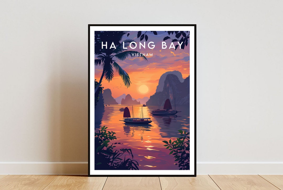 Ha Long Bay Travel Print - Vietnam, Ha Long Poster, Vietnam Poster ...