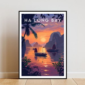 Ha Long Bay Travel Print - Vietnam, Ha Long Poster, Vietnam Poster ...