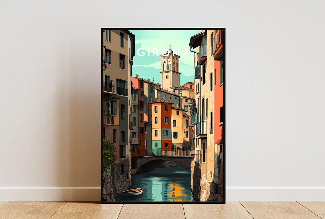 Girona Travel Print - Spain, Girona Poster, Spain Poster, Travel Wall ...