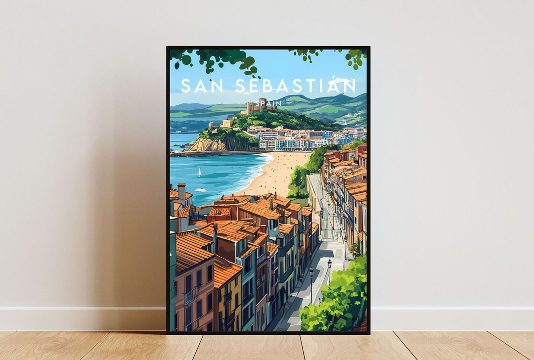San Sebastian Travel Print - Spain, San Sebastian Poster, Spain Poster ...