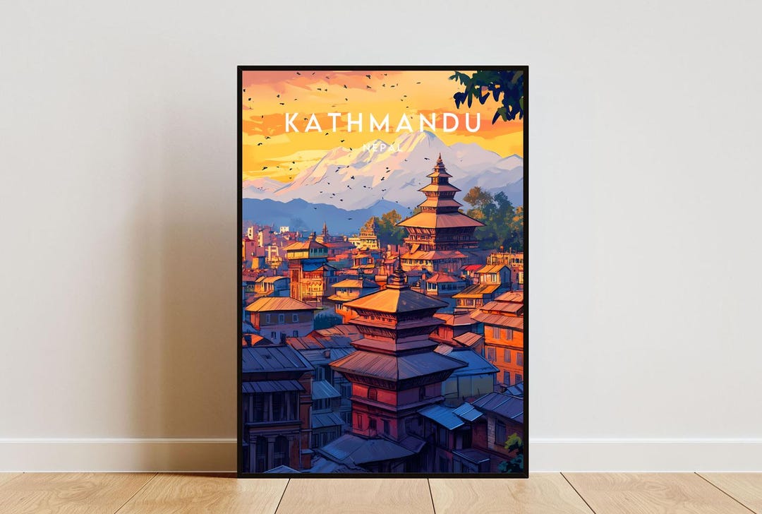 Kathmandu Travel Print - Nepal, Kathmandu Poster, Nepal Poster, Travel ...
