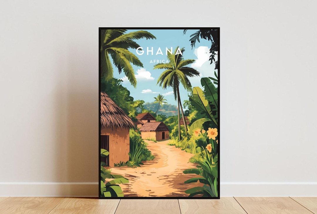 Ghana Travel Print - Africa, Ghana Poster, Africa Poster, Travel Wall ...