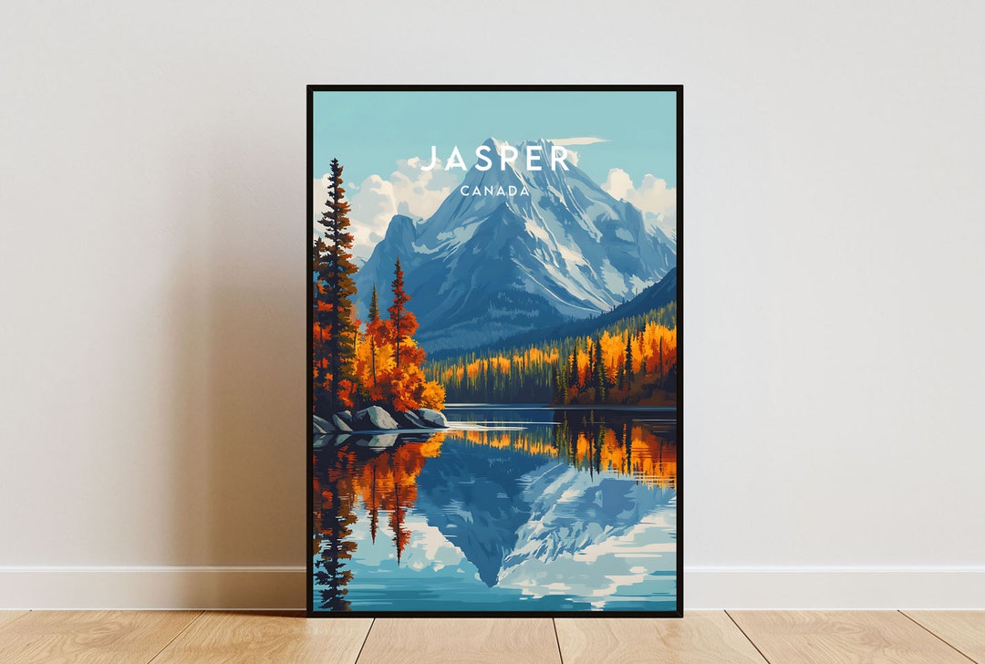 Jasper Travel Print - Canada, Jasper Poster, Canada Poster, Travel Wall ...
