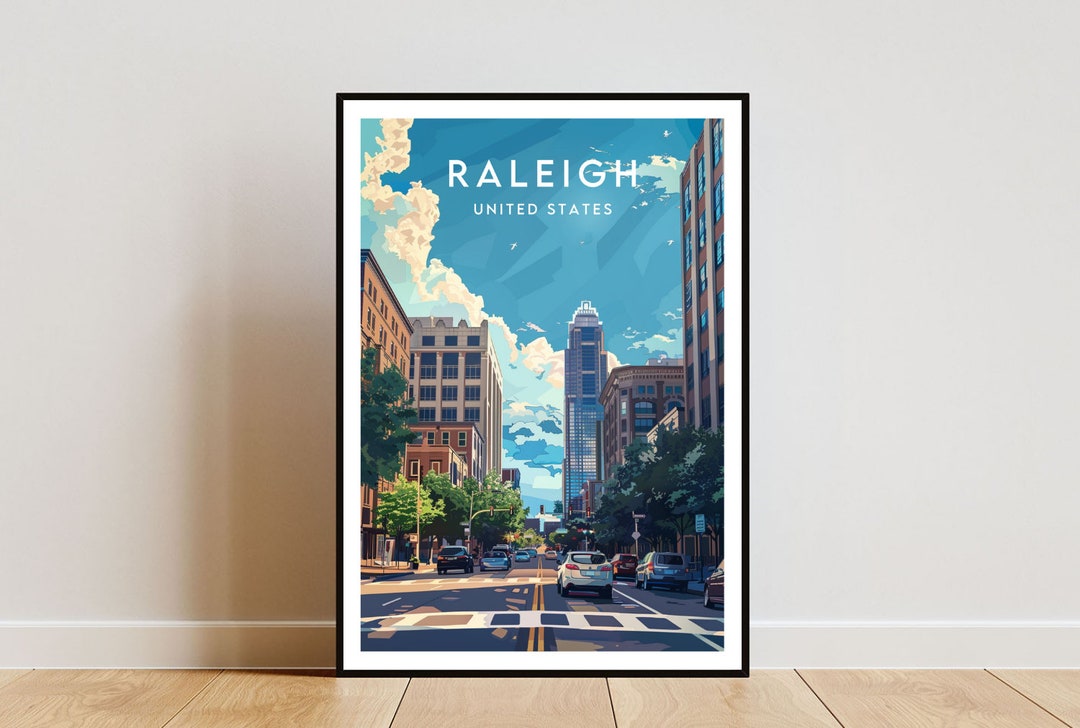 Impression de voyage Raleigh - États-Unis, affiche de Raleigh, affiche ...