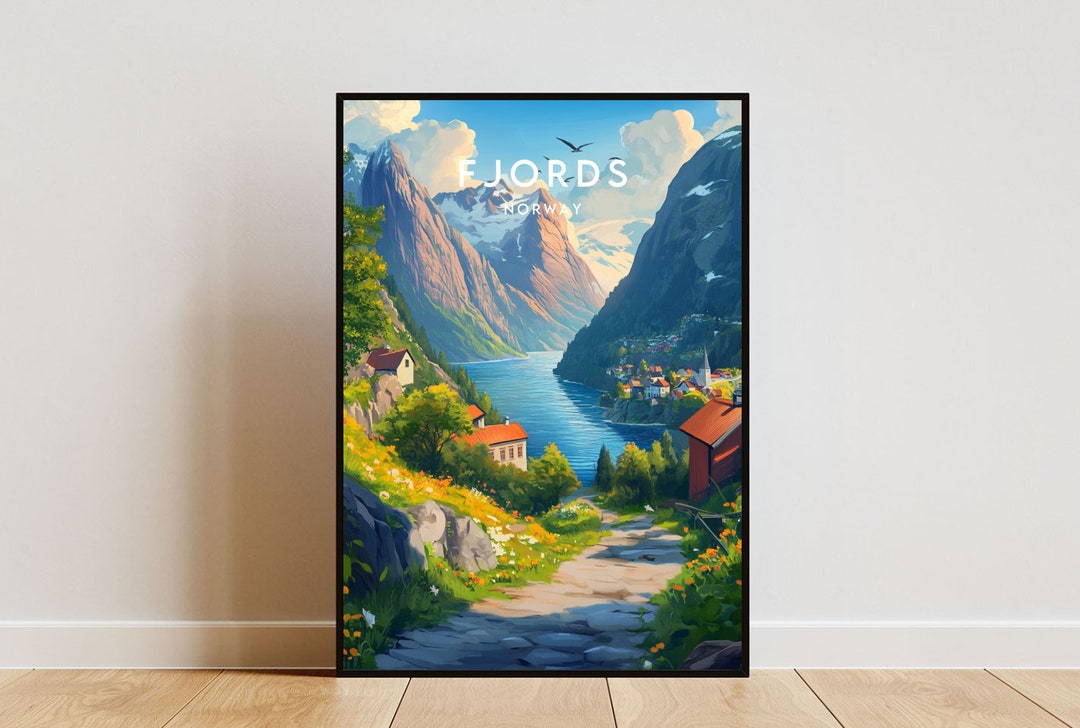 Fjords Travel Print - Norway, Fjords Poster, Norway Poster, Travel Wall ...