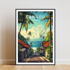 Canggu Travel Print - Bali, Canggu Poster, Bali Poster, Travel Wall Art ...