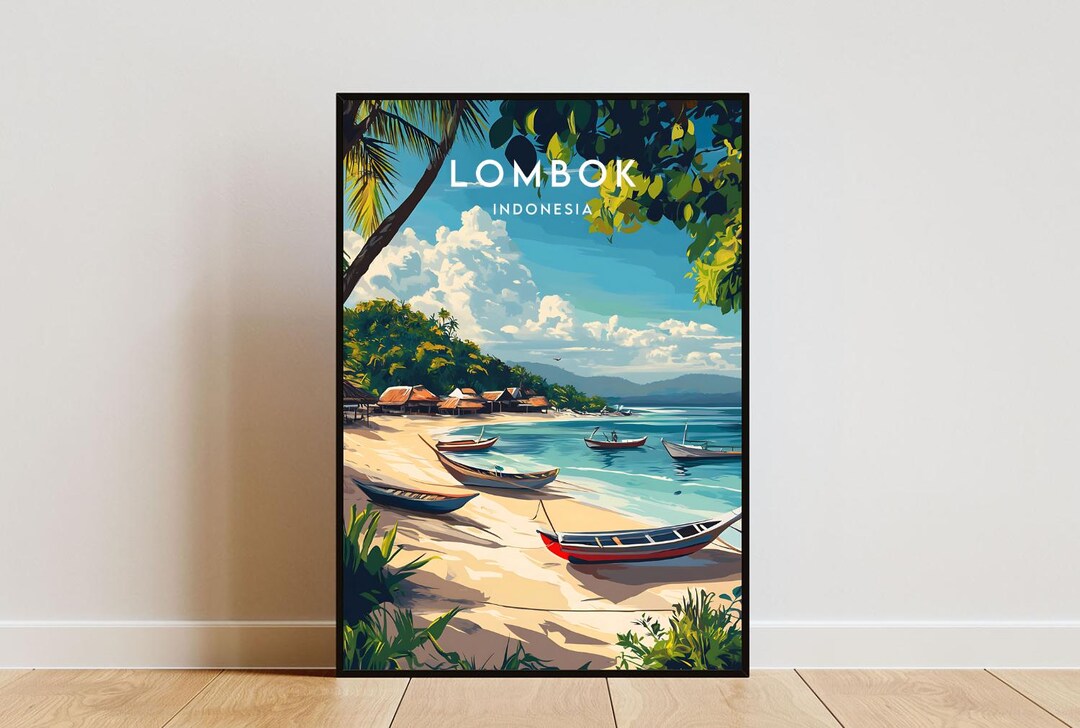 Lombok Travel Print - Indonesia, Lombok Poster, Indonesia Poster ...