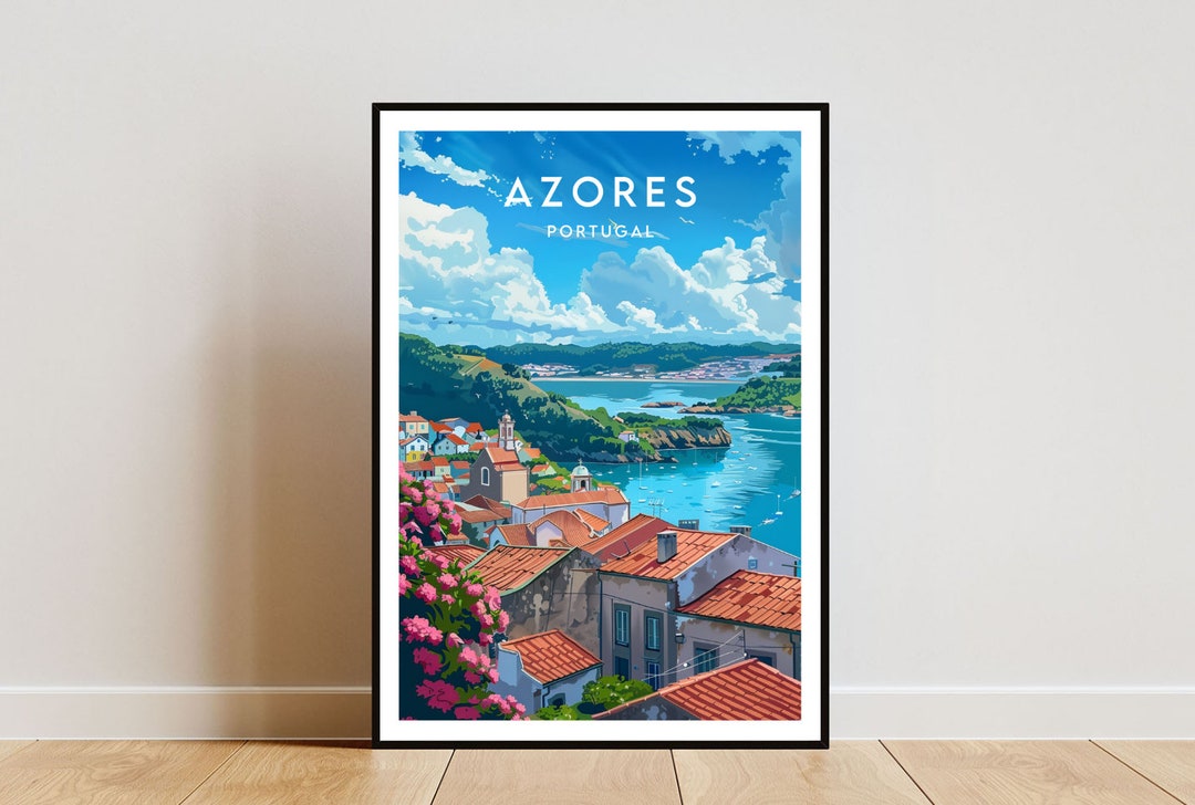 Azores Travel Print - Portugal, Azores Poster, Portugal Poster, Travel ...