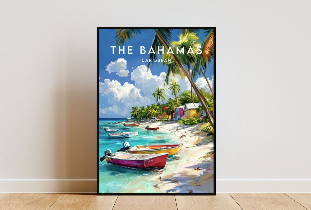 The Bahamas Travel Print - Caribbean, Bahamas Poster, Caribbean Poster ...
