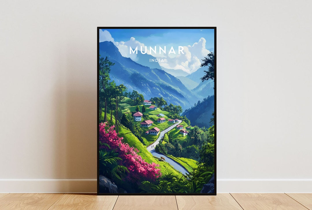 Munnar Travel Print - India, Munnar Poster, India Poster, Travel Wall ...