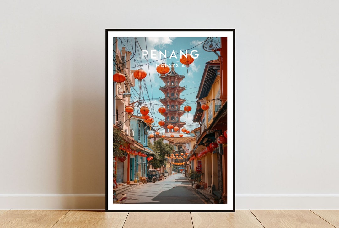 Penang Travel Print - Malaysia, Penang Poster, Malaysia Poster, Travel ...