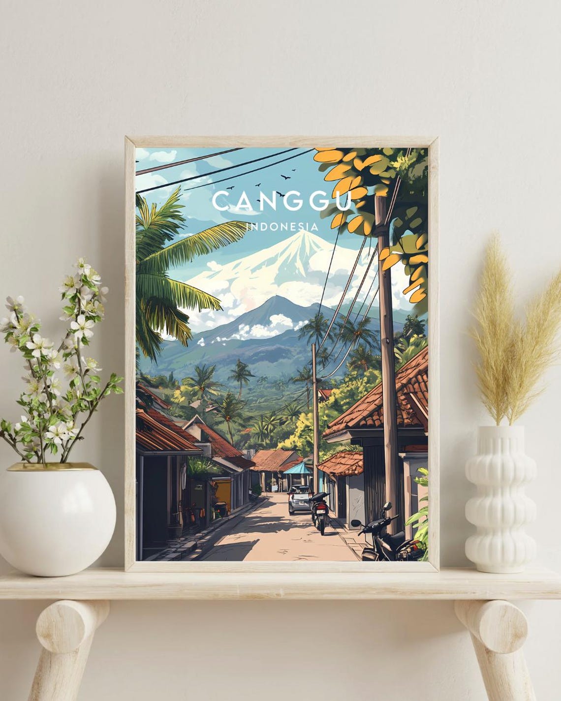 Canggu Travel Print - Bali, Canggu Poster, Bali Poster, Travel Wall Art ...