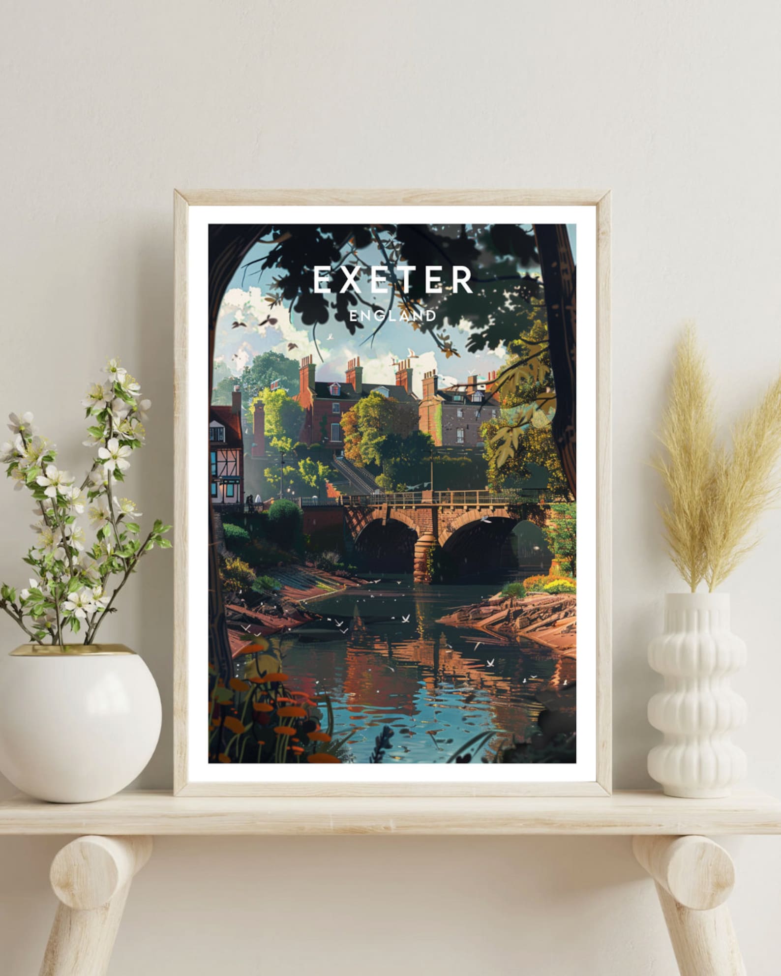 Exeter Travel Print - England, Exeter Poster, England Poster, Travel ...