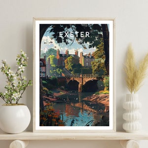 Exeter Travel Print - England, Exeter Poster, England Poster, Travel ...