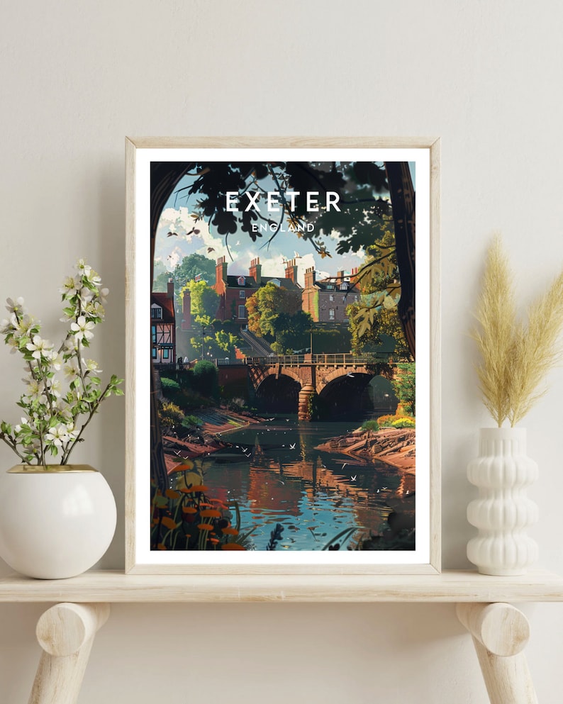 Exeter Travel Print - England, Exeter Poster, England Poster, Travel ...