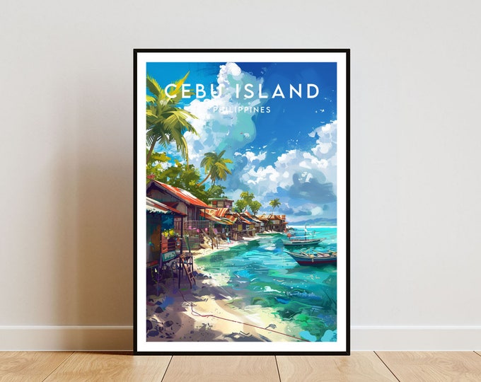 Philippines Travel Poster Cebu Island Print Philippines Wall Art Print ...