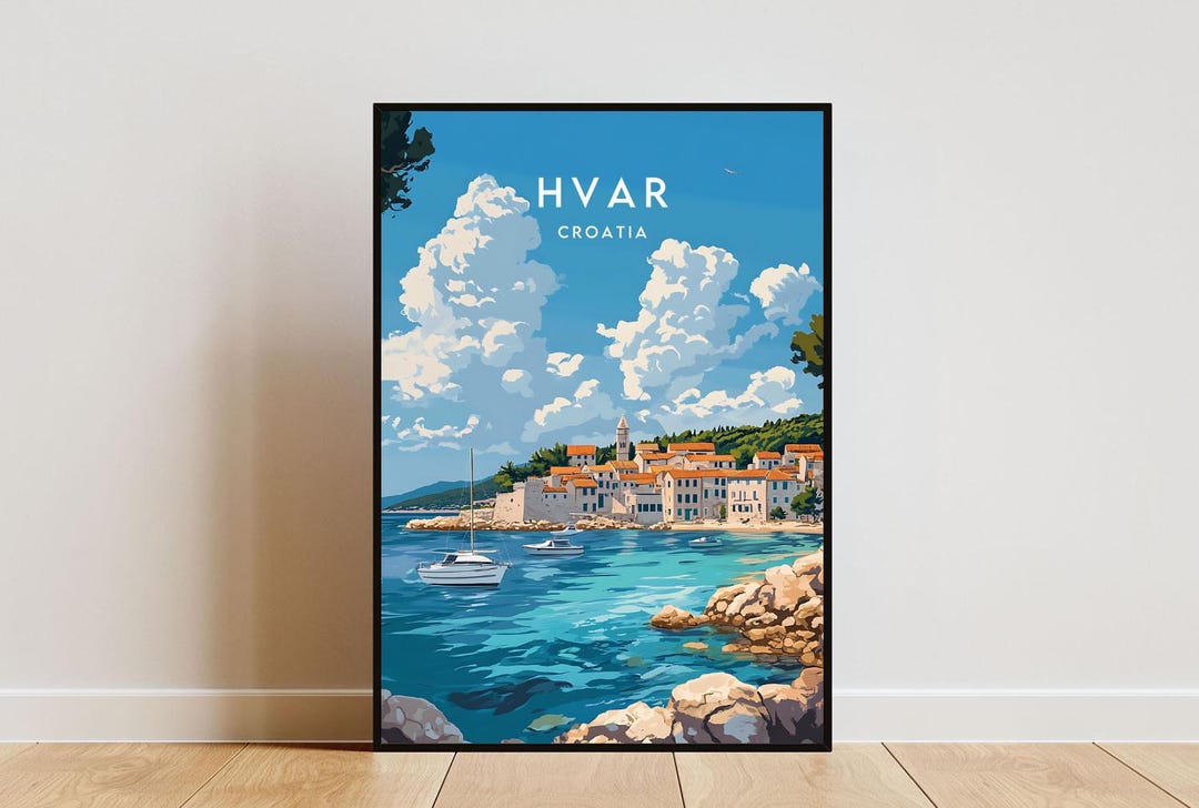 Hvar Travel Print - Croatia, Hvar Poster, Croatia Poster, Travel Wall ...
