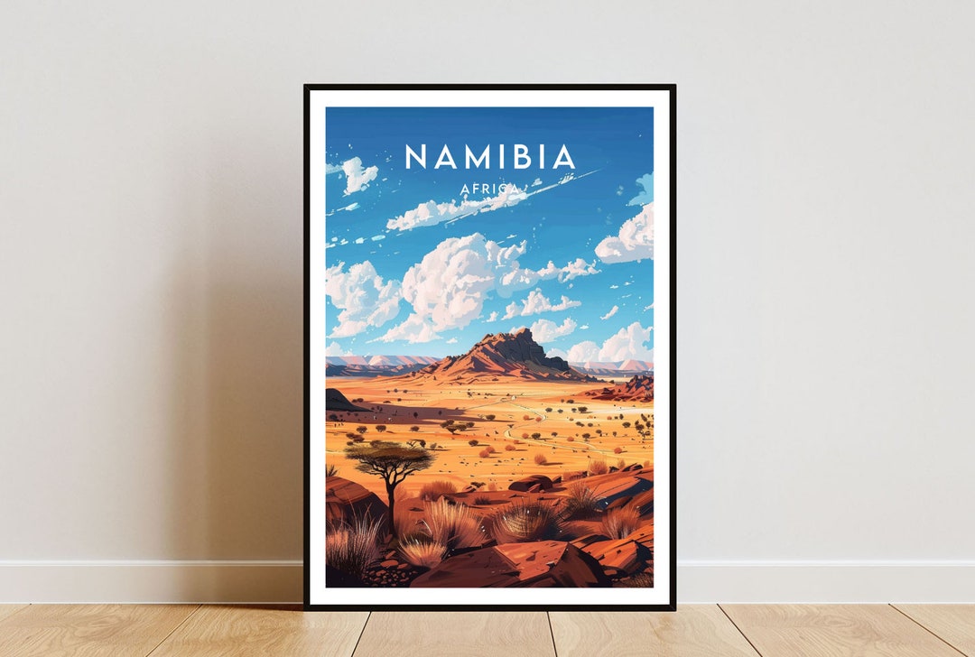 Namibia Travel Print - Africa, Namibia Poster, Africa Poster, Travel ...