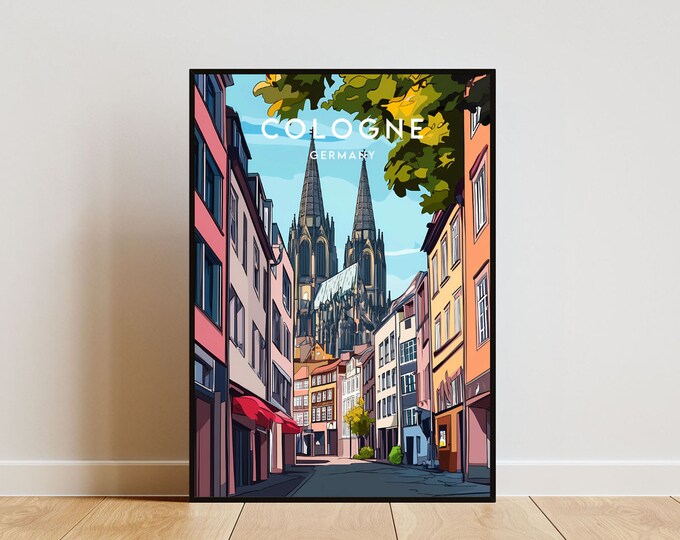 Köln Poster Cologne Travel Print Germany Wall Art Cologne Cathedral ...