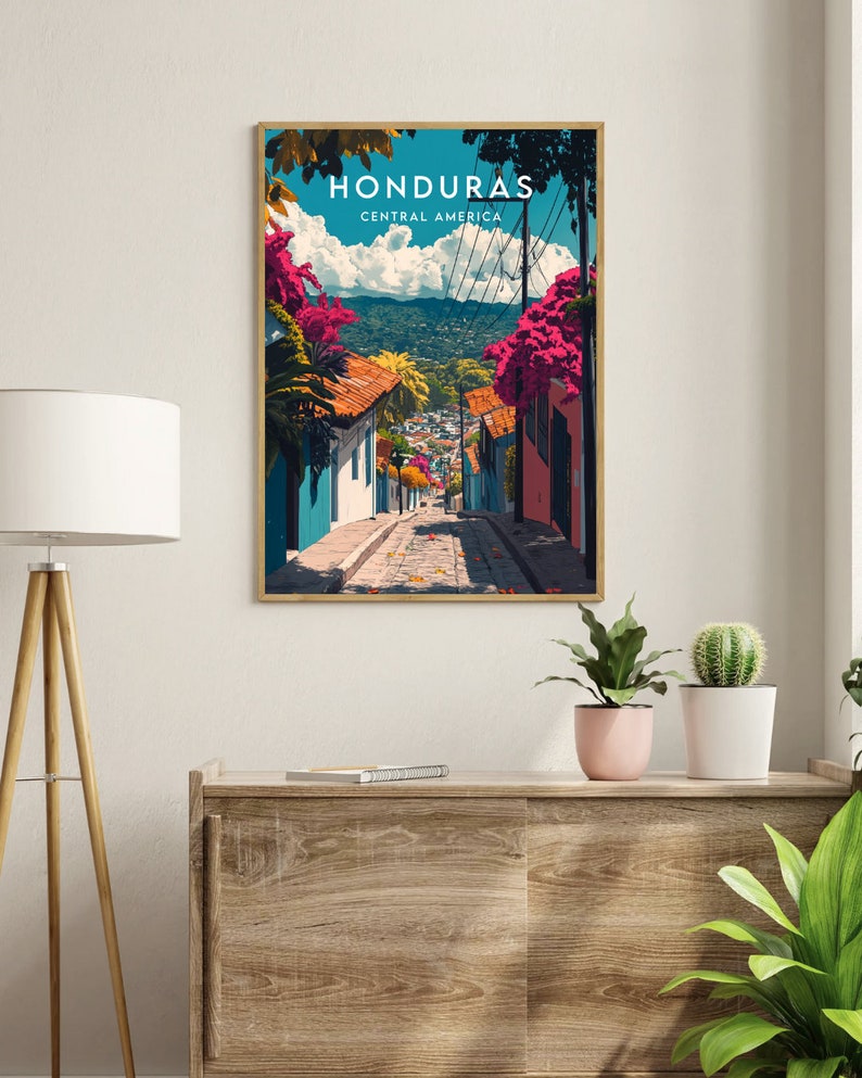 Honduras Travel Print - Central America, Honduras Poster, Central ...