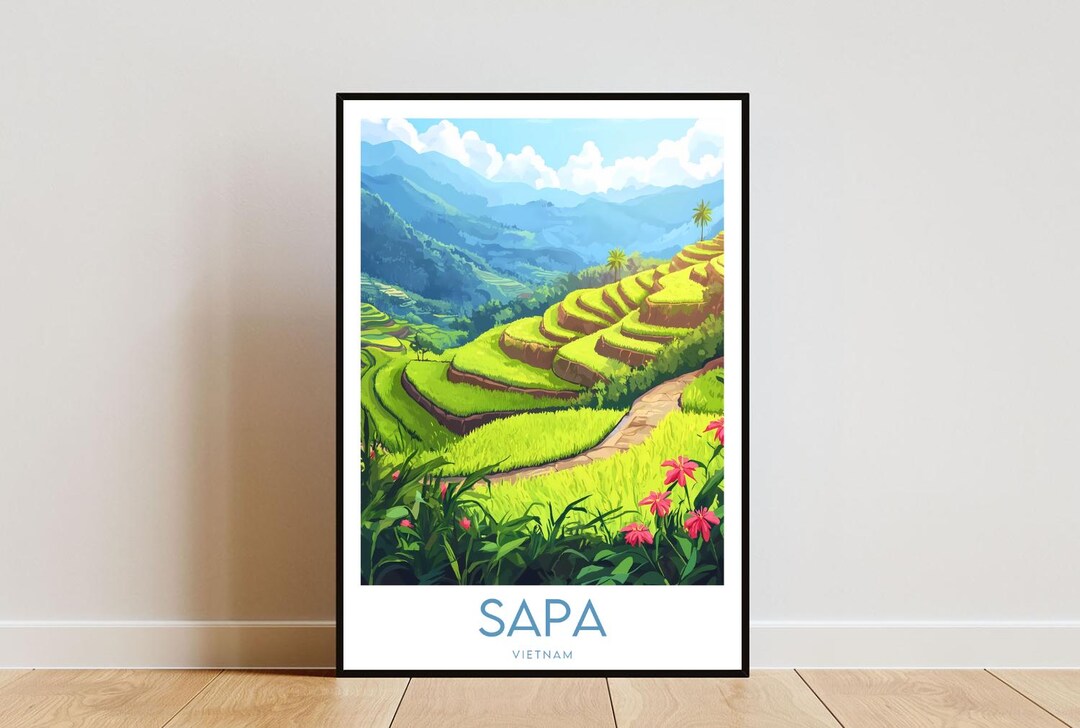 Sapa Travel Print - Vietnam, Sapa Poster, Vietnam Poster, Travel Wall ...