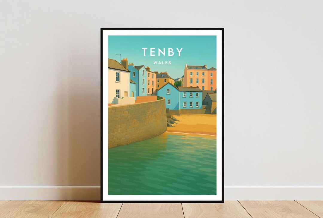 Tenby Travel Print - Wales, Tenby Poster, Wales Poster, Wales Print ...