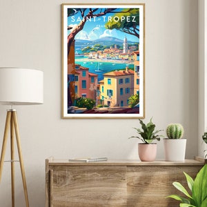 Saint-tropez Travel Print - France, Saint-tropez Poster, France Poster, Travel Wall Art, France ...