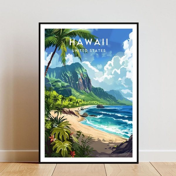 Travel Poster Hawaii - Etsy