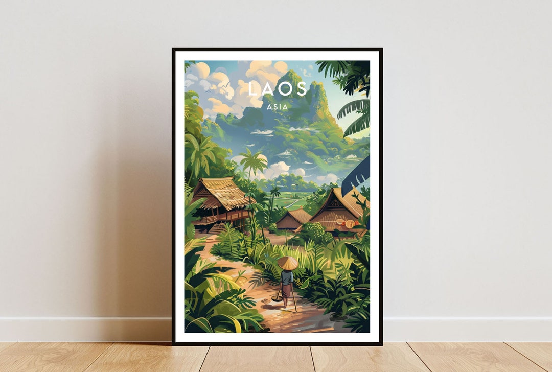 Laos Travel Print, Laos Poster, Travel Wall Art, Laos Print, Travel ...