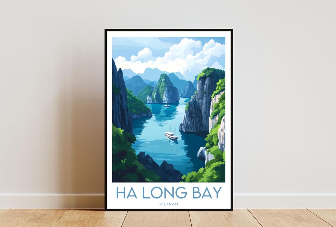 Ha Long Bay Travel Print - Vietnam, Ha Long Poster, Vietnam Poster ...