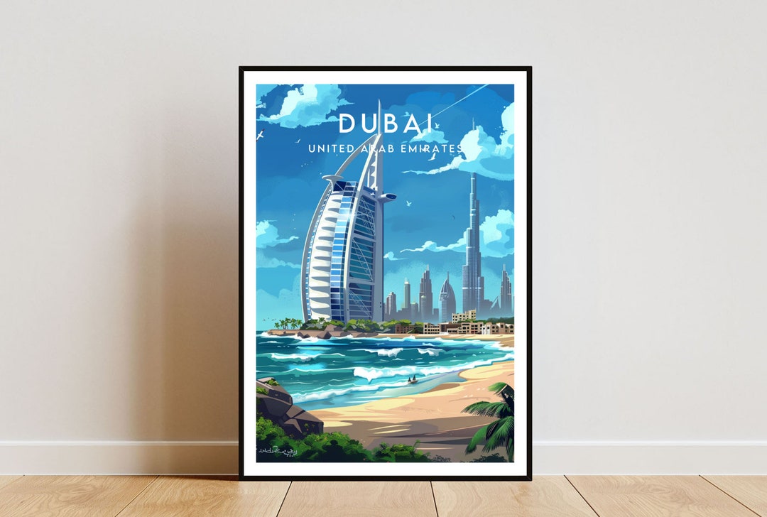 Dubai Travel Print - United Arab Emirates, Dubai Poster, United Arab ...