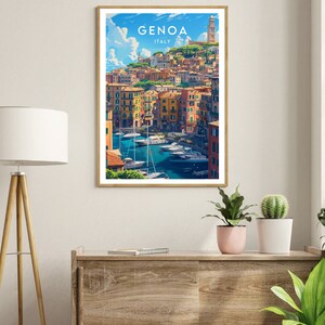 Genoa Travel Print - Italy, Genoa Poster, Italy Poster, Travel Wall Art, Italy Print, Poster ...