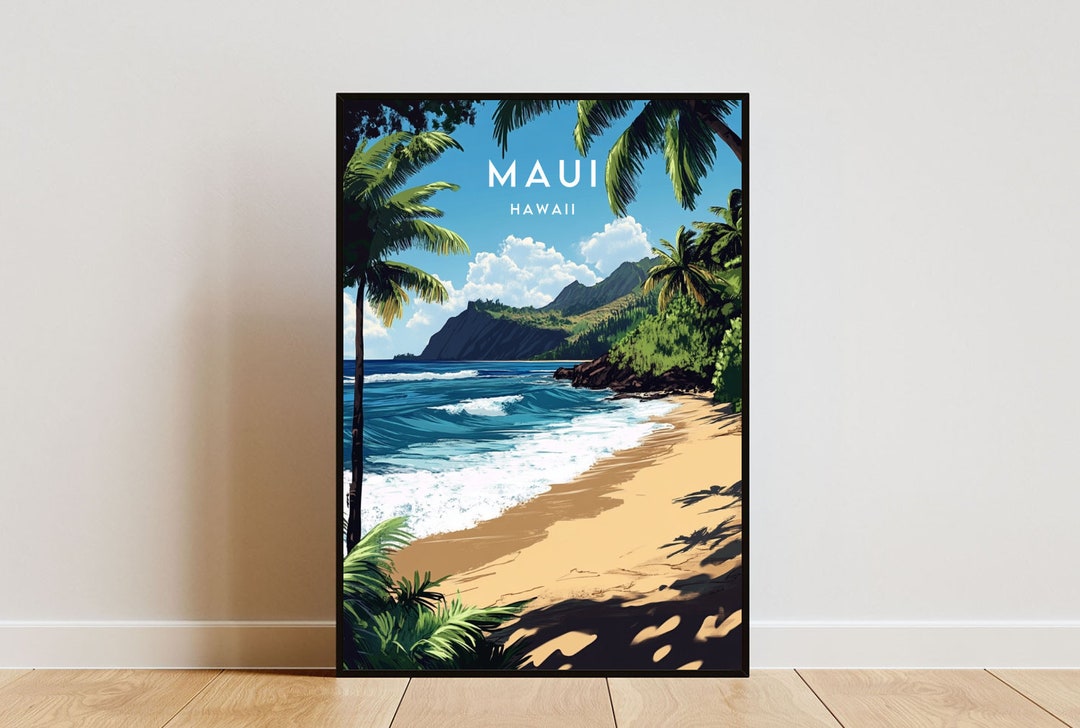 Maui Travel Print - United States, Maui Poster, America Poster, Travel ...