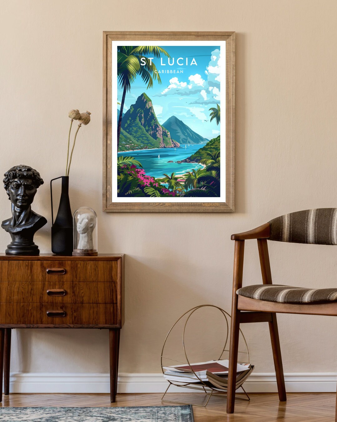 St Lucia Travel Print - Caribbean, St Lucia Poster, Caribbean Poster ...