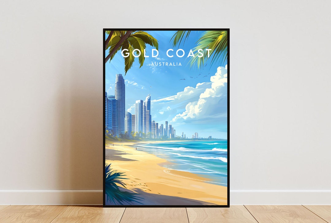 Gold Coast Travel Print - Australia, Gold Coast Poster, Australia ...
