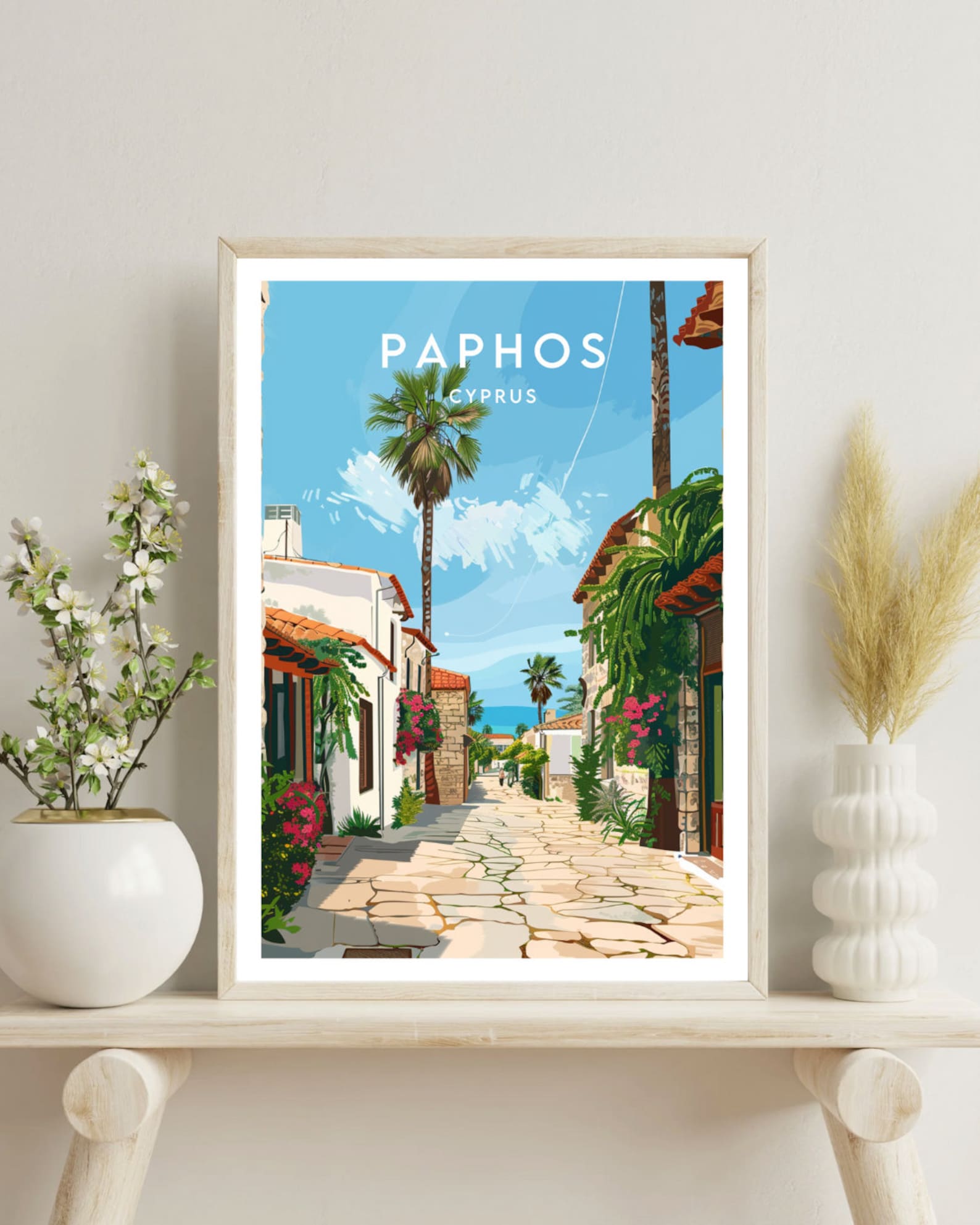 Paphos Travel Print - Cyprus, Paphos Poster, Cyprus Poster, Travel Wall ...