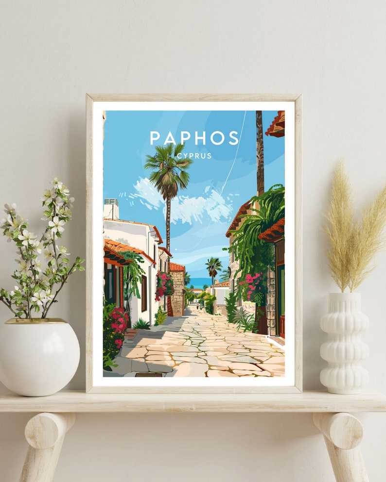 Paphos Travel Print - Cyprus, Paphos Poster, Cyprus Poster, Travel Wall ...