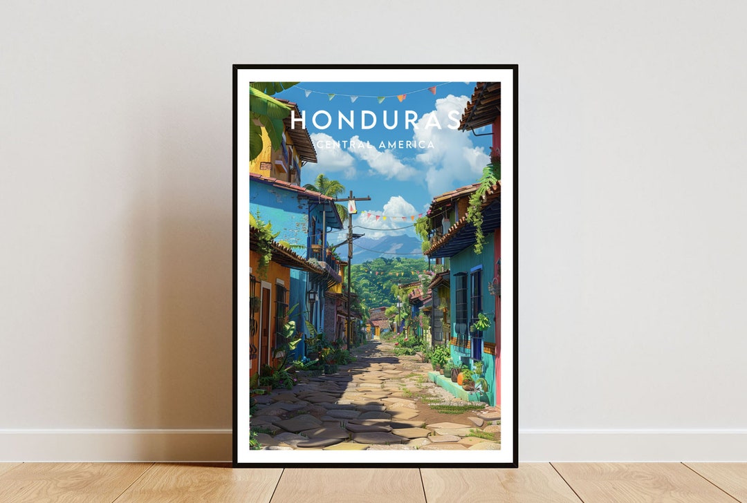 Honduras Travel Print - Central America, Honduras Poster, Central ...