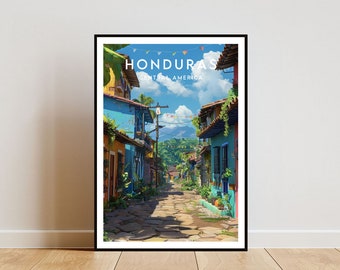 Honduras Poster, Honduras Print, Honduras Wall Art, Central America ...