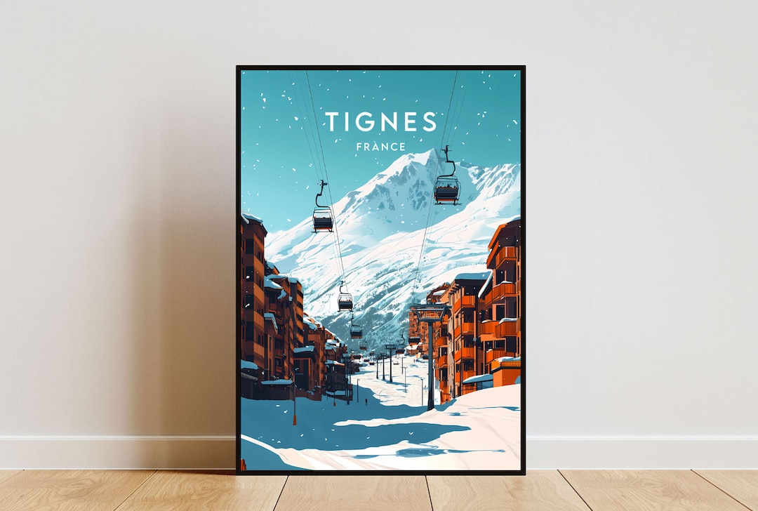 Tignes Travel Print France, Tignes Poster, France Poster, Travel Wall ...