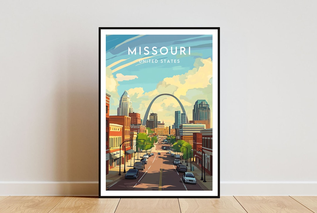 Missouri Travel Print - United States, Missouri Poster, America Poster ...