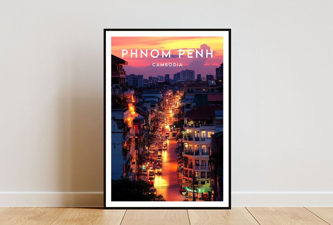 Phnom Penh Travel Print - Cambodia, Phnom Penh Poster, Cambodia Poster ...