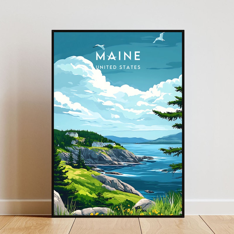 Maine Poster - Etsy