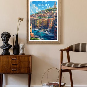 Genoa Travel Print - Italy, Genoa Poster, Italy Poster, Travel Wall Art ...