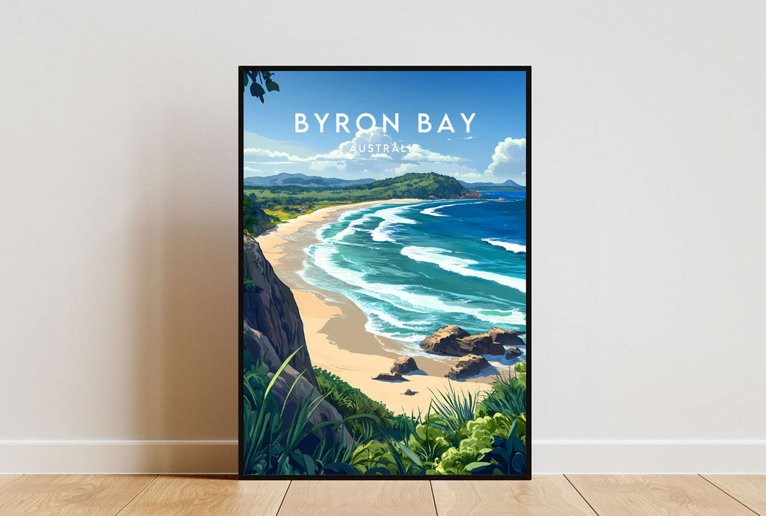 Byron Bay Reise Print - Australien, Byron Bay Poster, Australien Poster ...