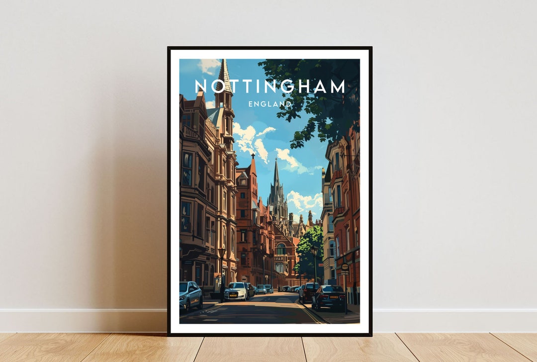Nottingham Travel Print - England, Nottingham Poster, England Poster ...
