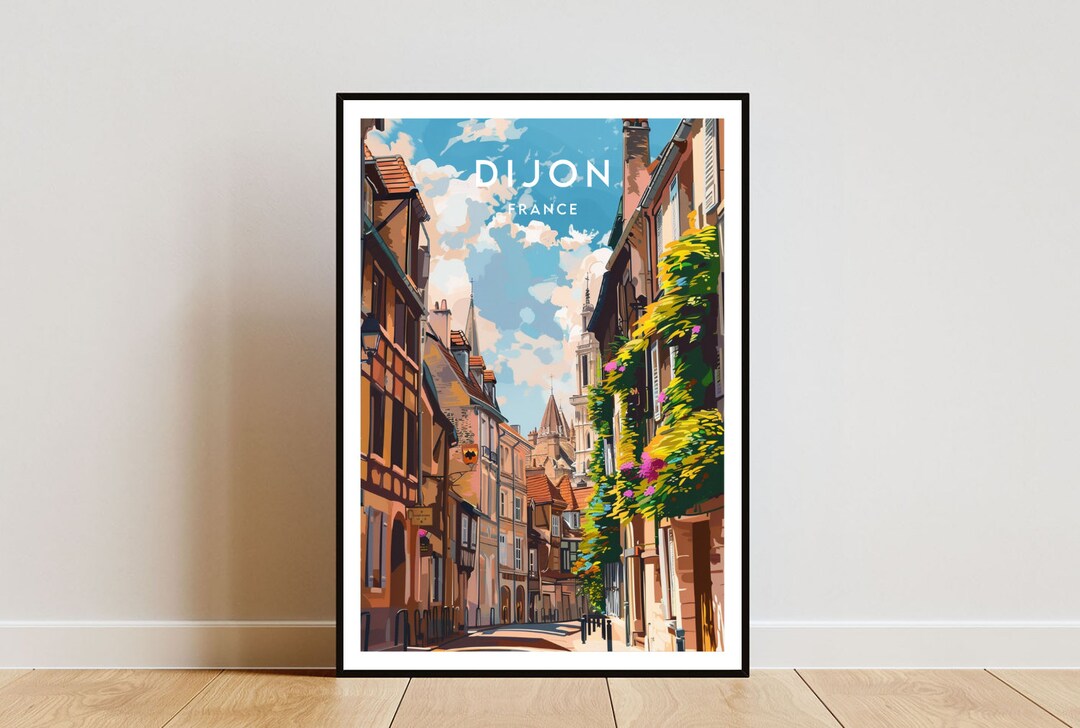 Dijon Travel Print - France, Dijon Poster, France Poster, Travel Wall ...