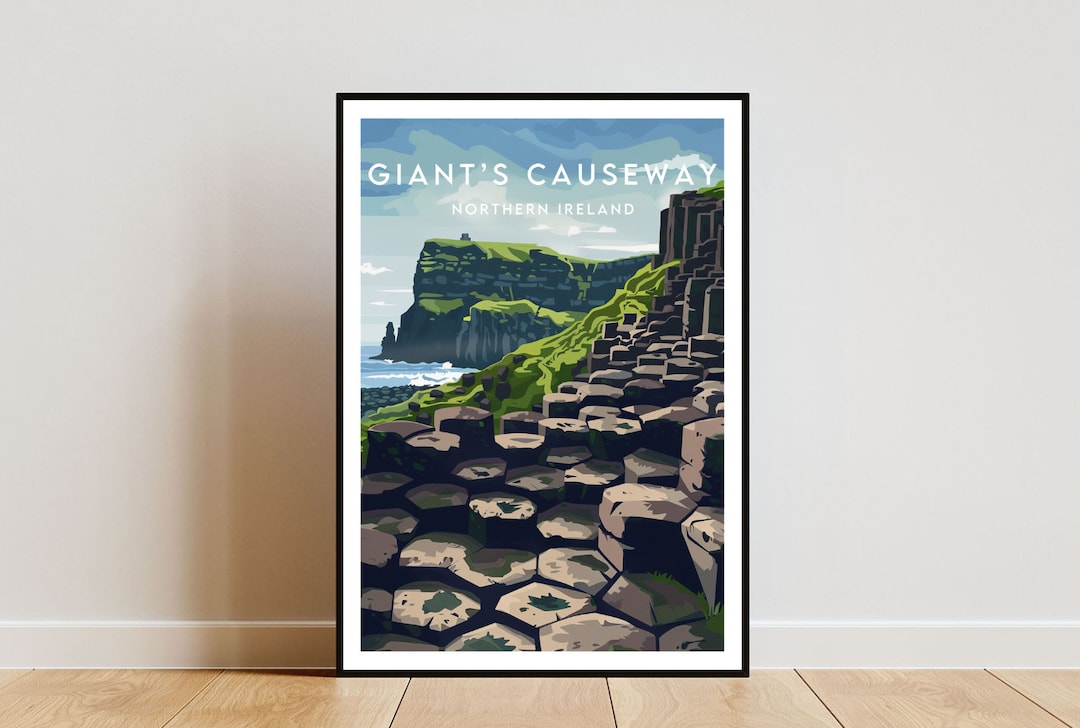 Giants Causeway Travel Print - Northern Ireland, Giants Causeway Poster ...