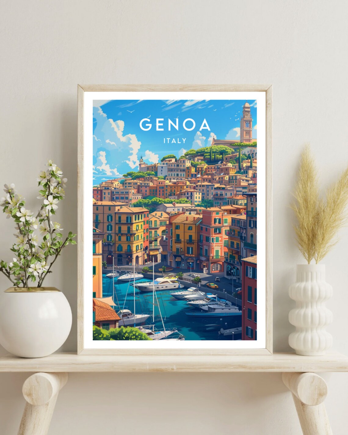 Genoa Travel Print - Italy, Genoa Poster, Italy Poster, Travel Wall Art ...